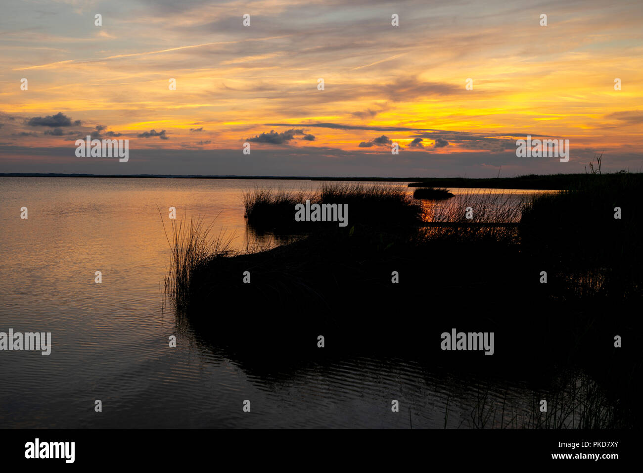 General view overlooking the Currituck Sound in the Corolla section of ...