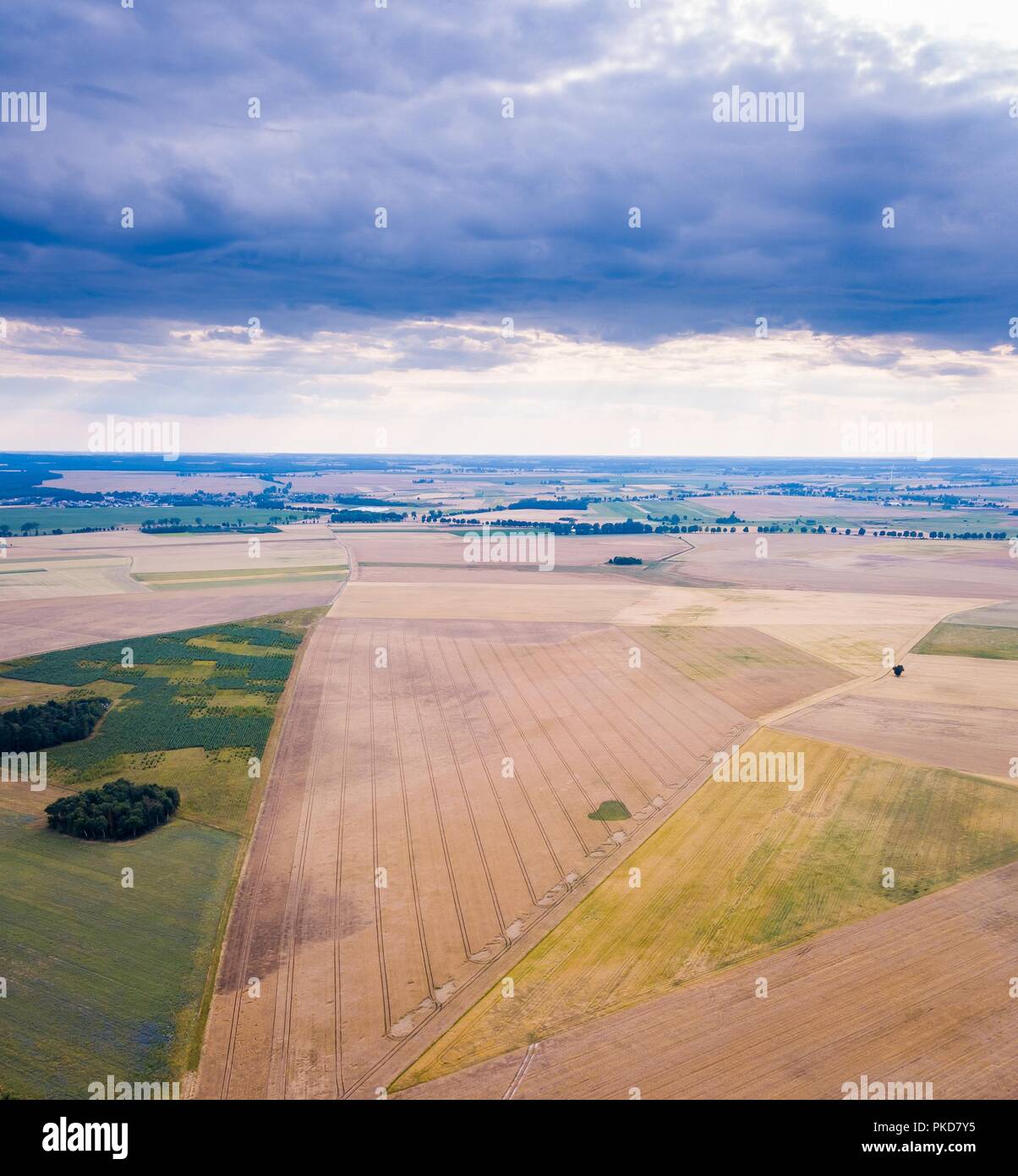Beautiful summer fields from above. Drone photography of summer polish ...