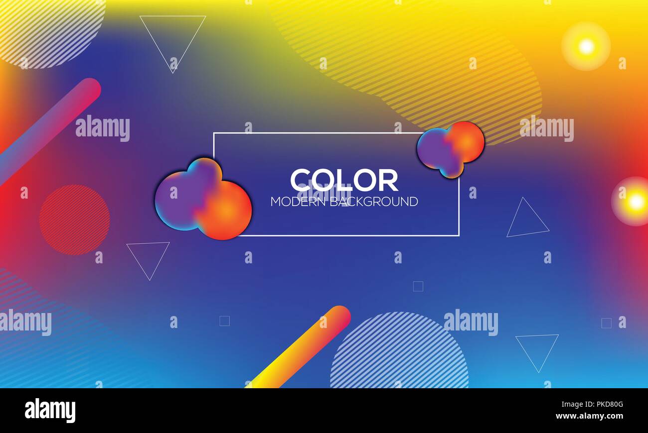 Colorful geometric background design. Fluid shapes composition with ...
