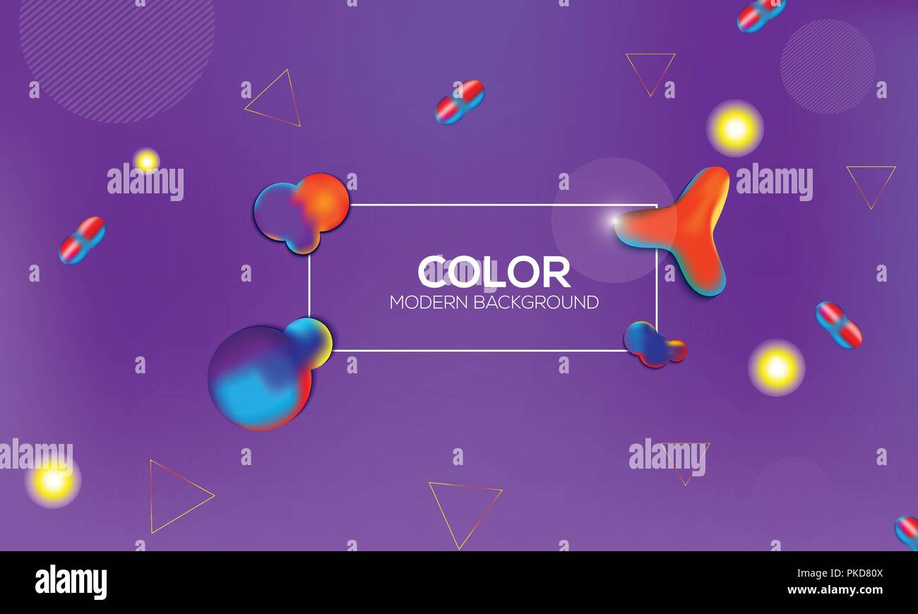 Colorful geometric background design. Fluid shapes composition with ...