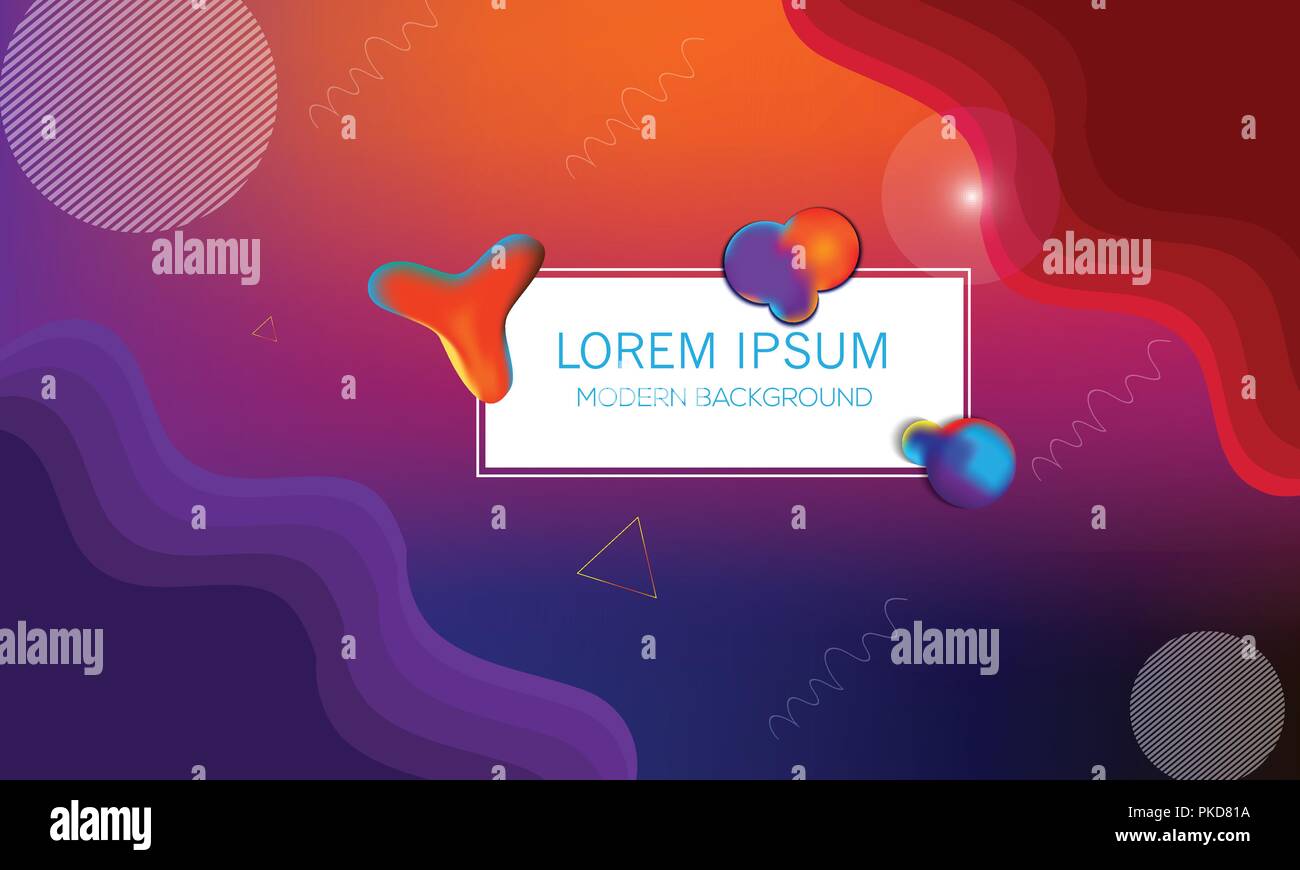 Colorful geometric background design. Fluid shapes composition with ...