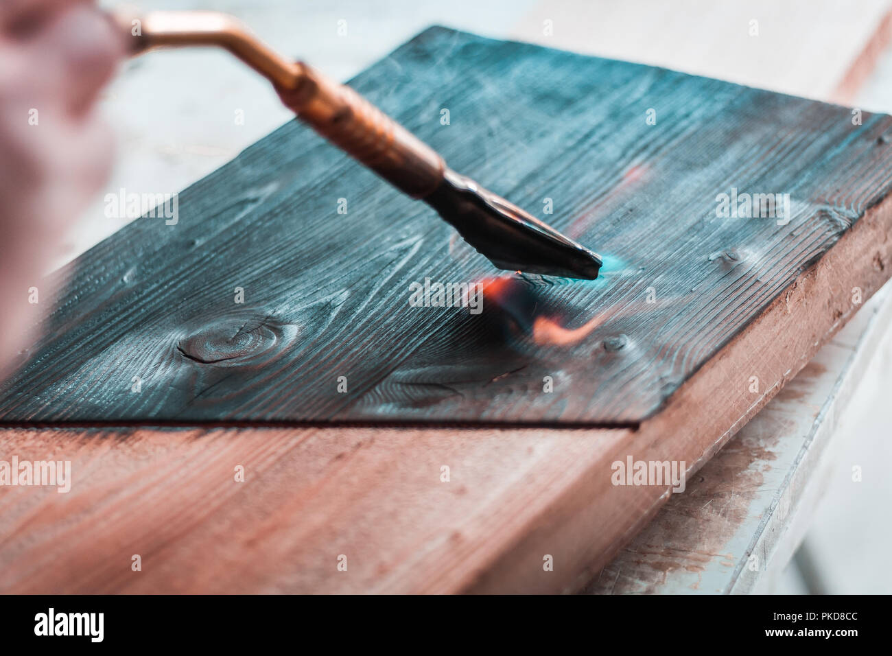 Burnt wood planks hi-res stock photography and images - Alamy