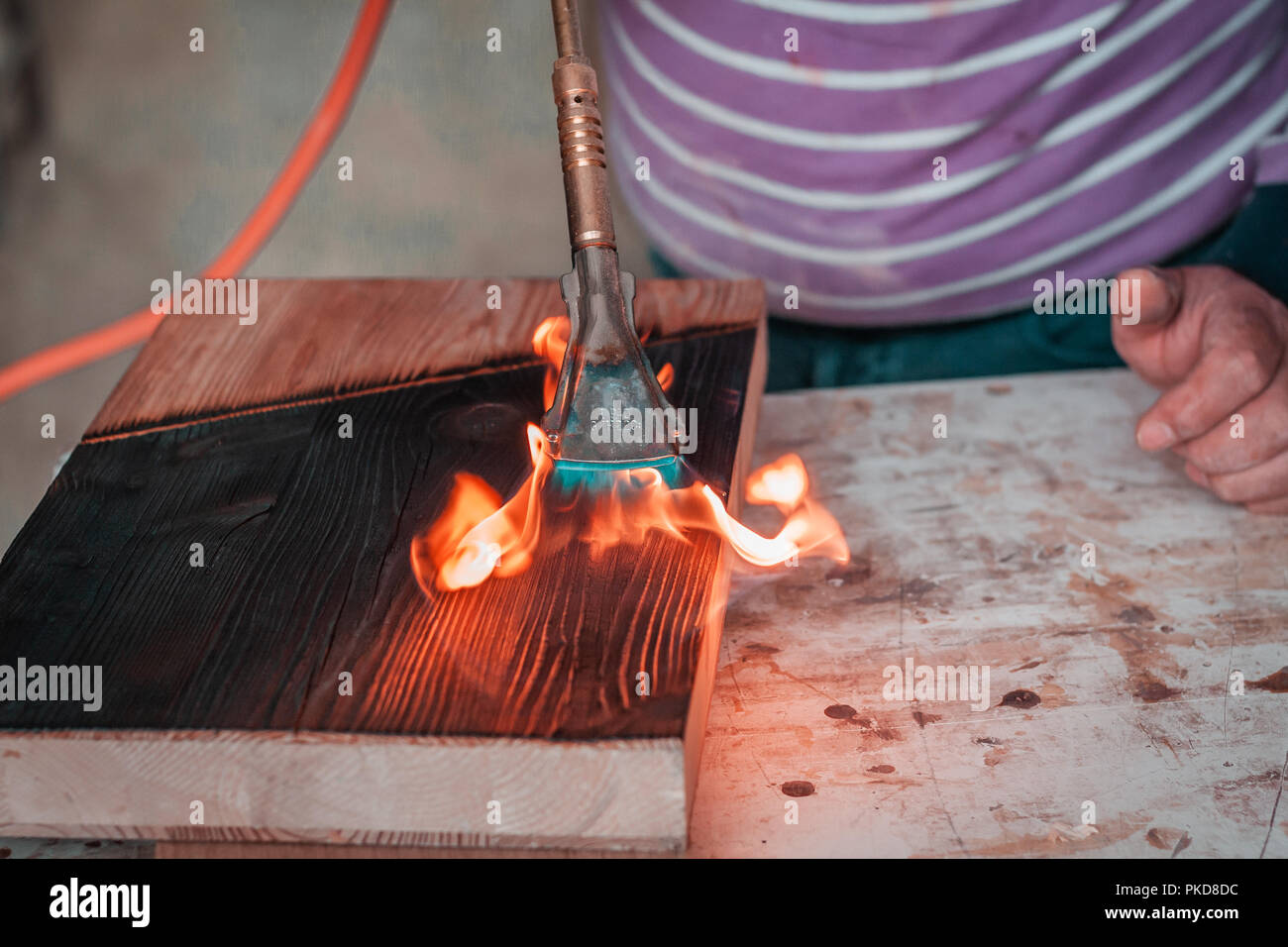 Burnt wood planks hi-res stock photography and images - Alamy