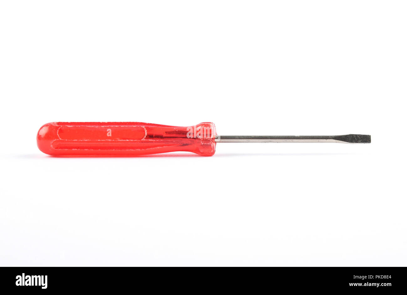 Red screwdriver on white background Stock Photo - Alamy