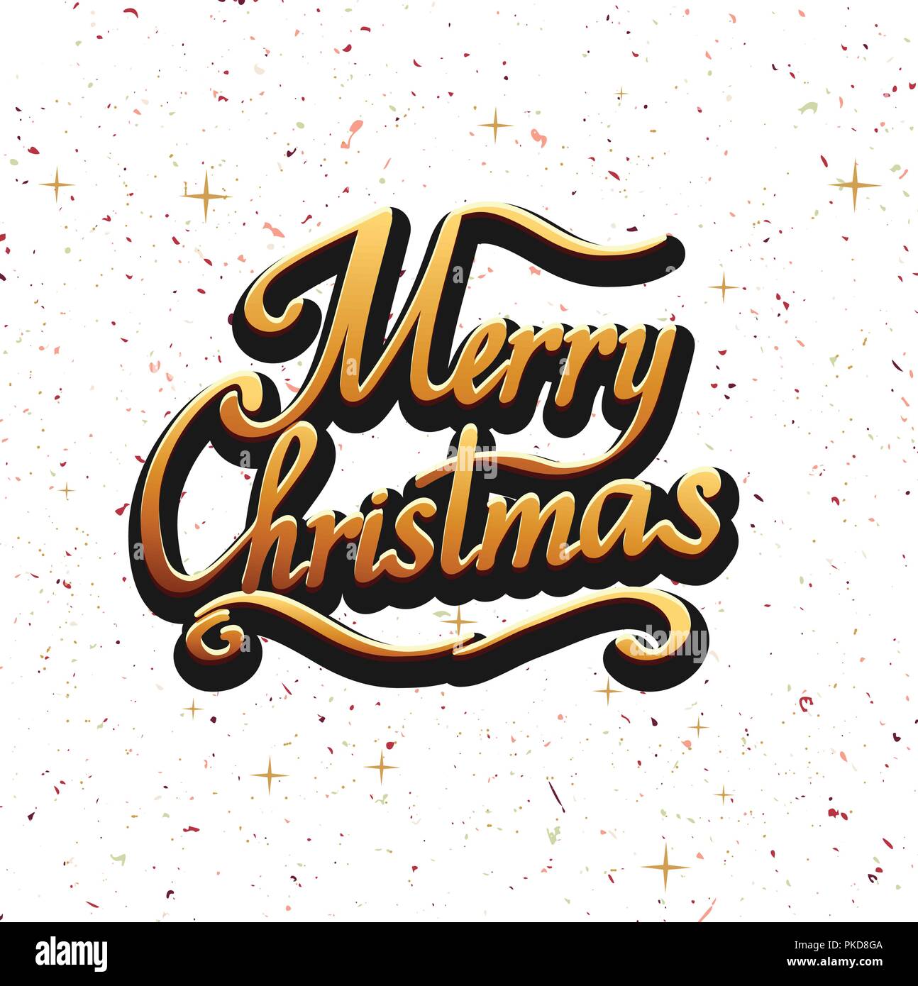 Merry christmas text vector on white background. Lettering for ...