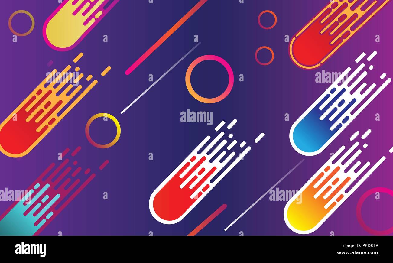 Comets have united and fly to conquer outer space. Abstract particles ...