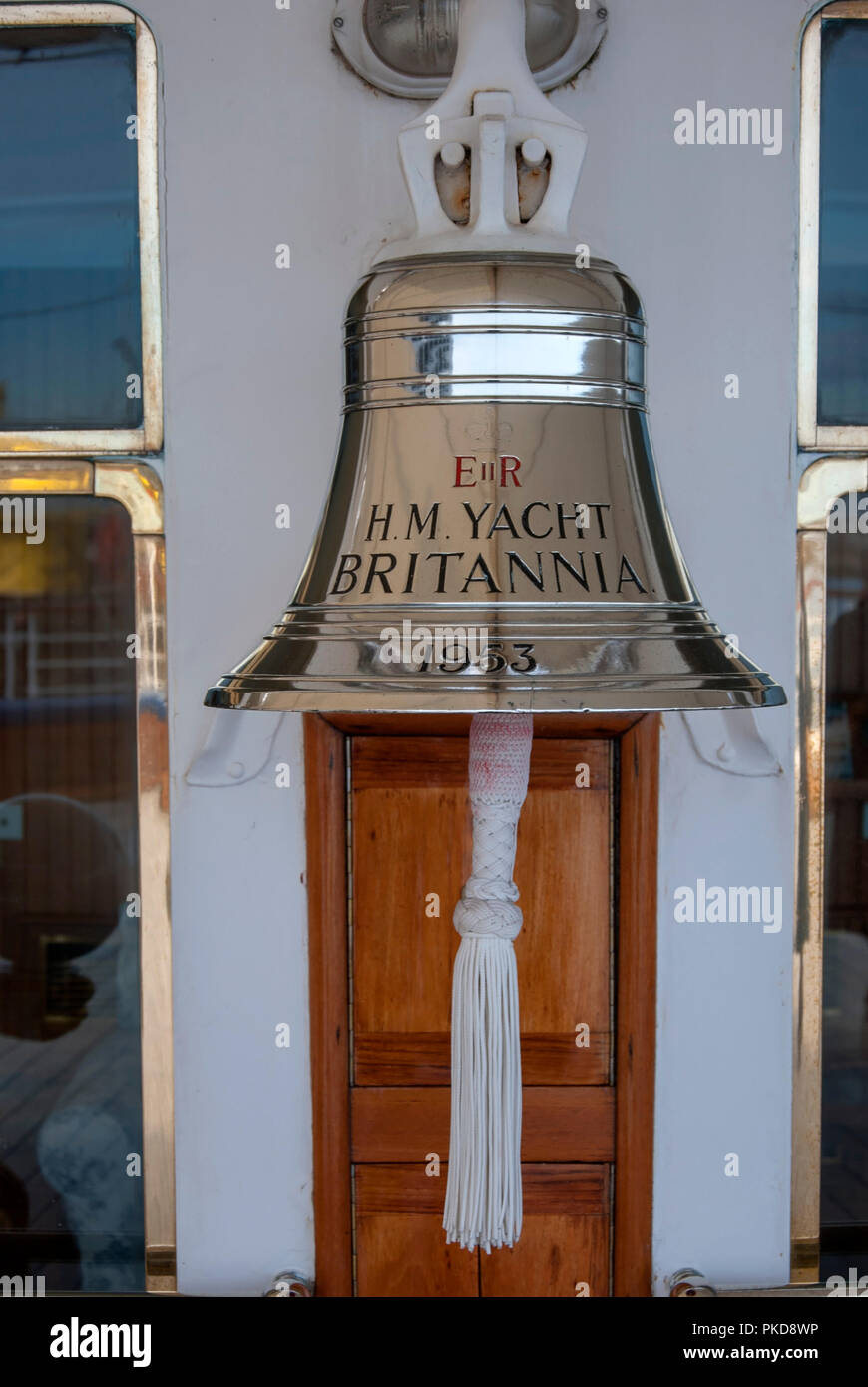Silver Ships Bell H.M. Yacht Britannia Leith Edinburgh Scotland UK ...