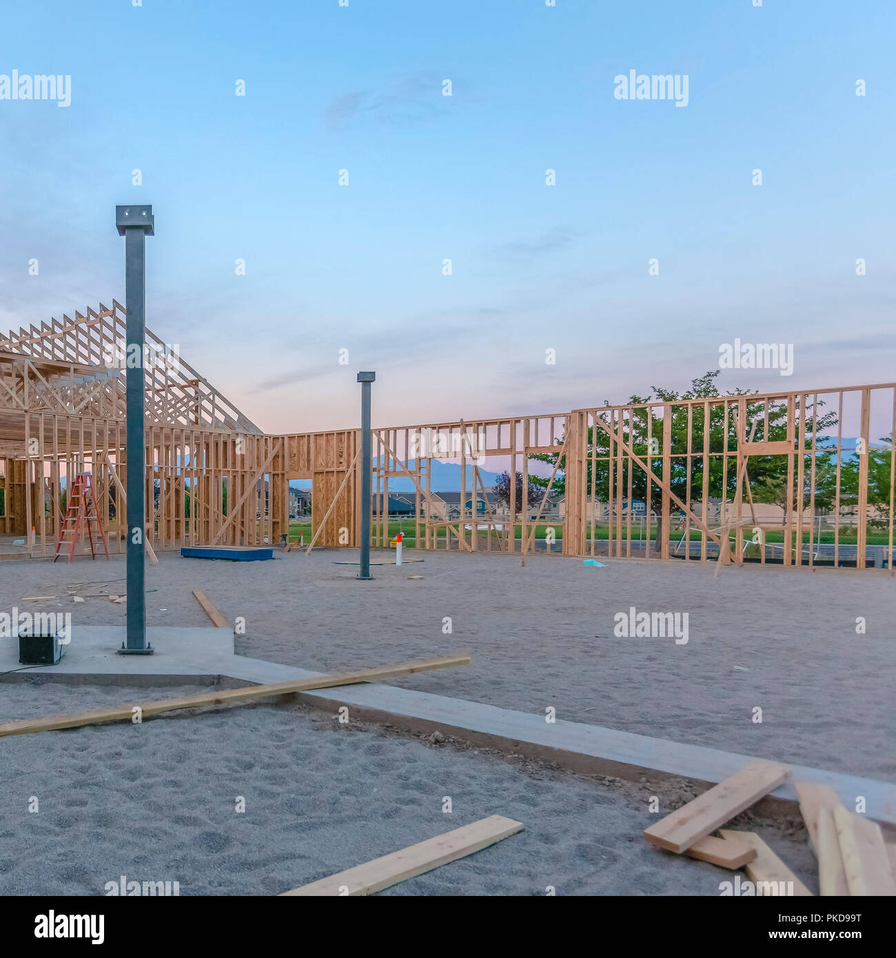 An open construction yard new buildings square Stock Photo - Alamy