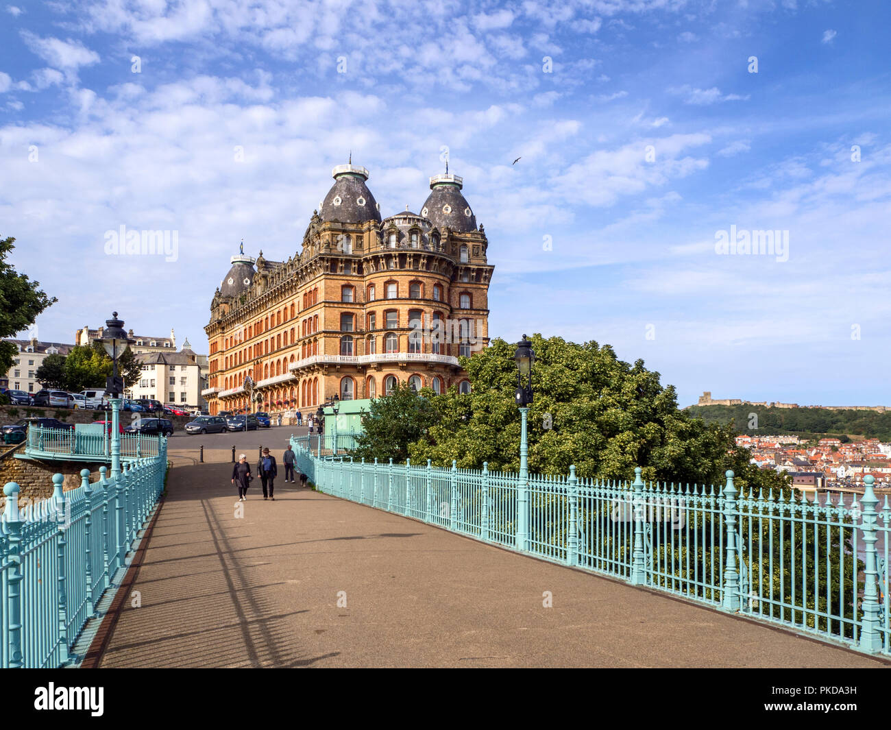 The Grand Hotel from Spa Bridge Scarborough Yorkshire England Stock ...