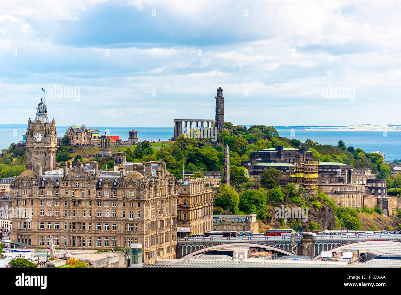 Edinburgh cityscape urban building skyline aerial view from Edinburgh ...