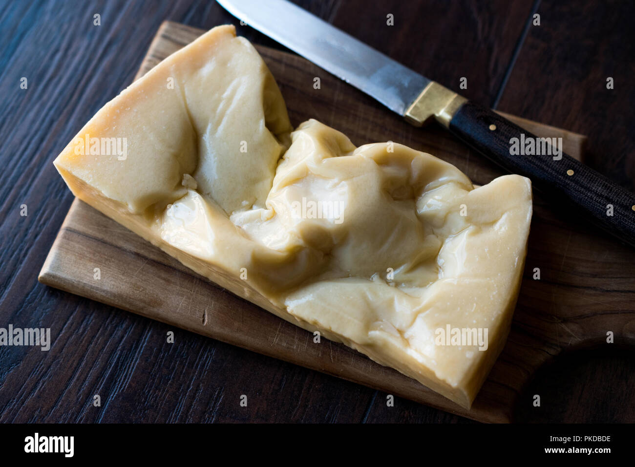 Turkish Traditional Gravyer / Gruyere Cheese From Kars on Wooden ...