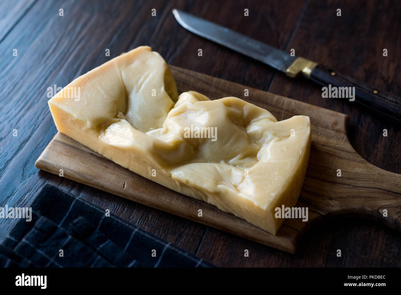 Turkish Traditional Gravyer / Gruyere Cheese From Kars on Wooden ...