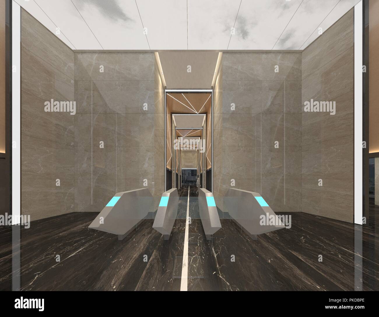 3d render of hotel reception lobby Stock Photo - Alamy