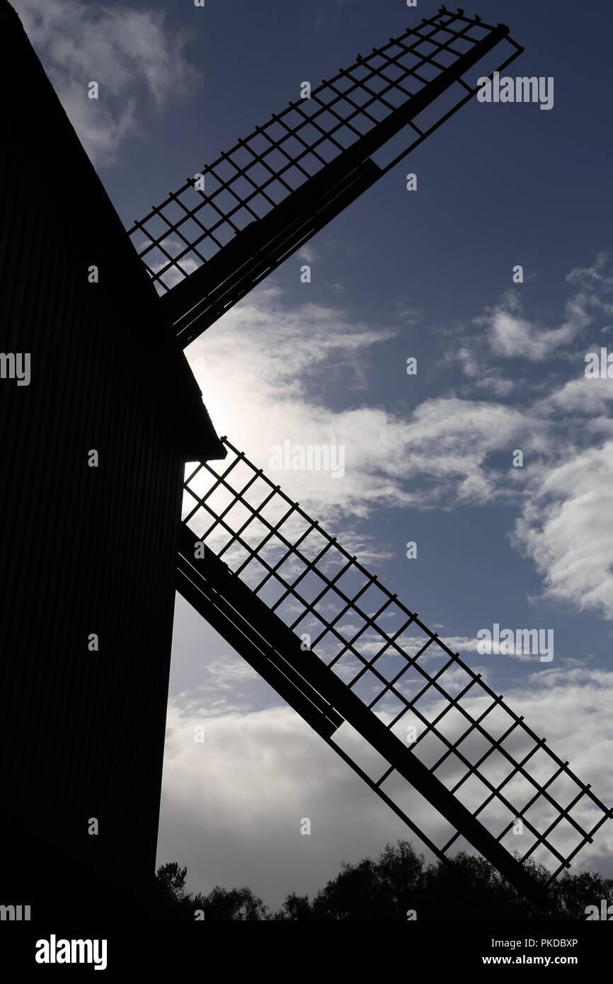 windmill on a sunny day in back light Stock Photo - Alamy