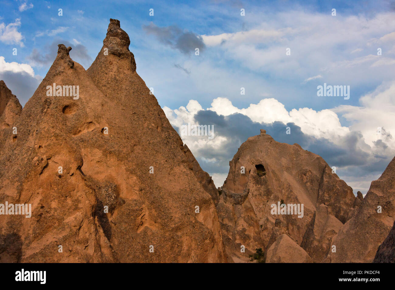 Rock pillars in Cappadocia, UNESCO World Heritage Site, Turkey Stock ...