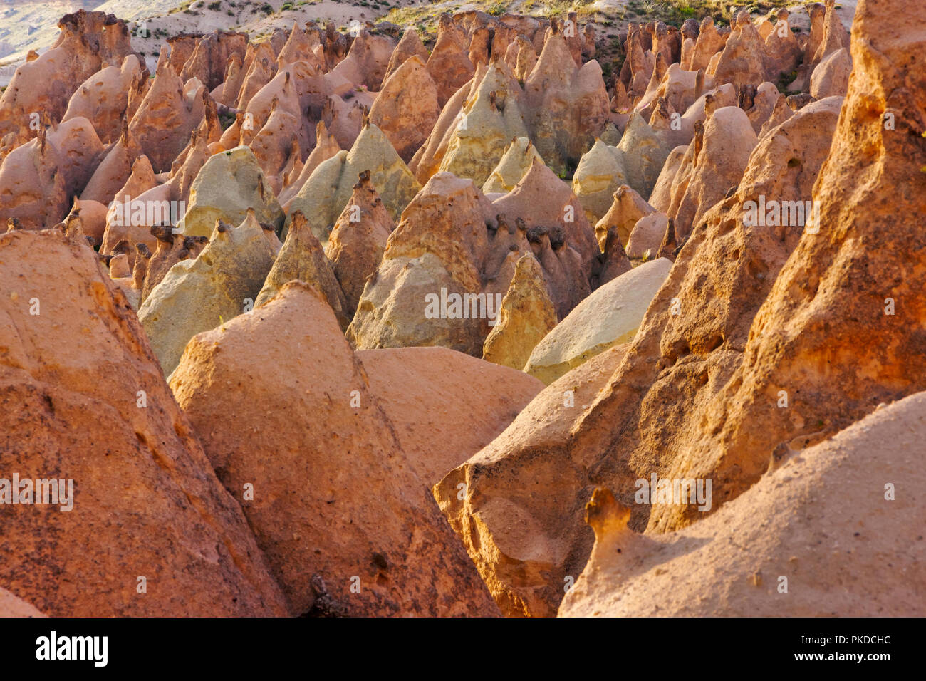 Rock pillars in Cappadocia, UNESCO World Heritage Site, Turkey Stock ...