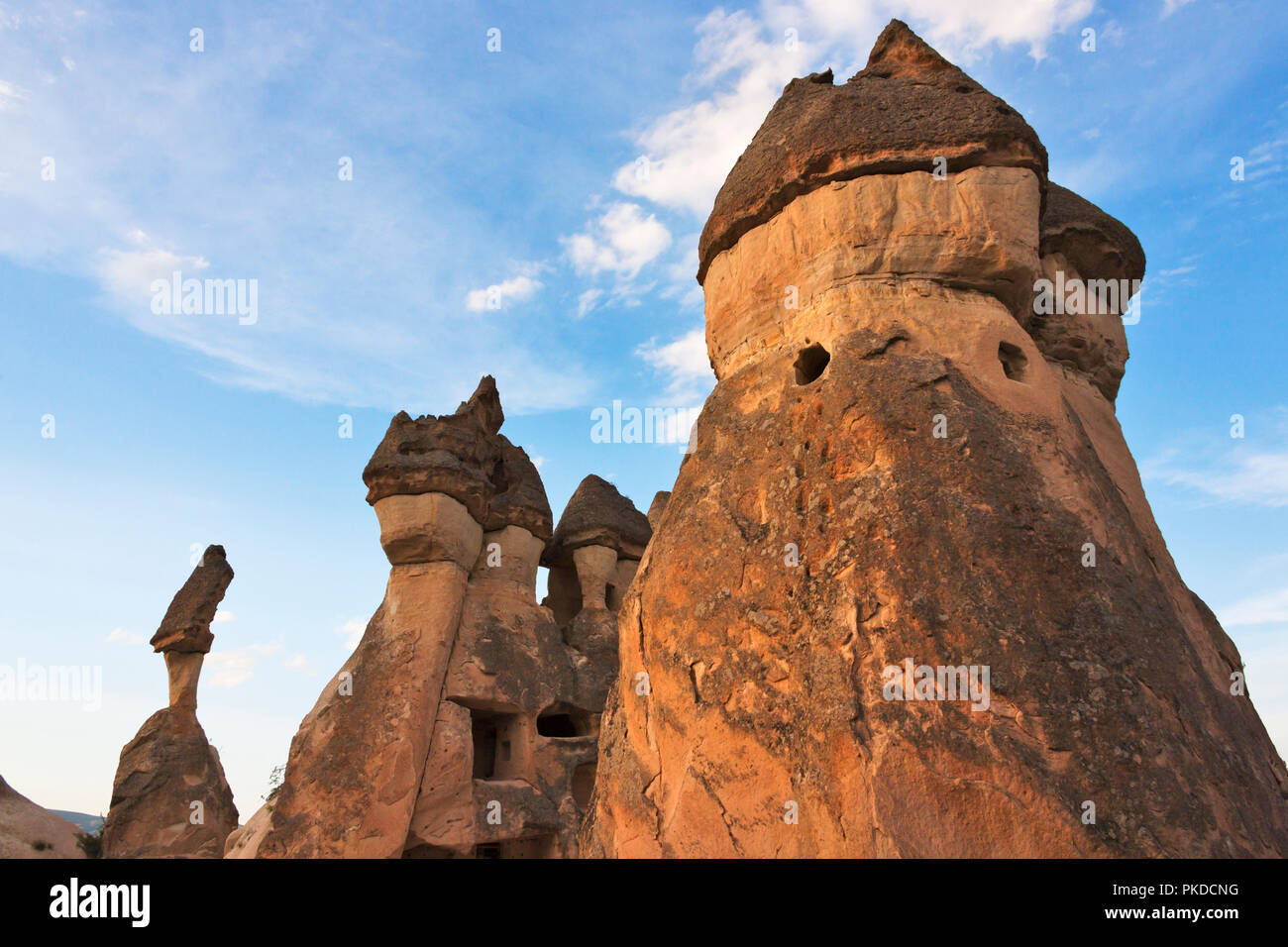 Fairy chimney rock formation in Goreme at sunset, Cappadocia (UNESCO ...