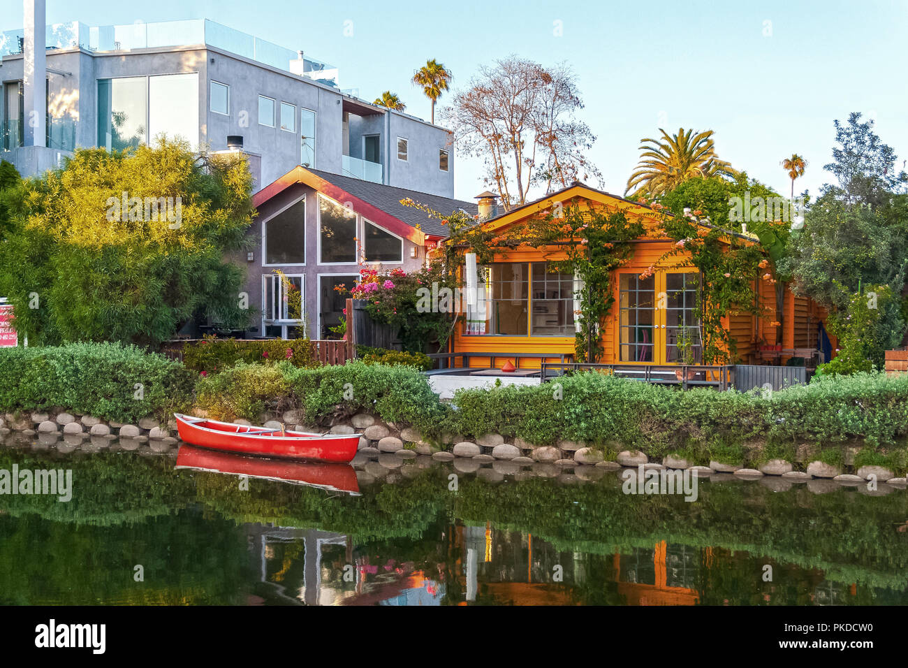 Peaceful Neighborhood by the canals Stock Photo - Alamy