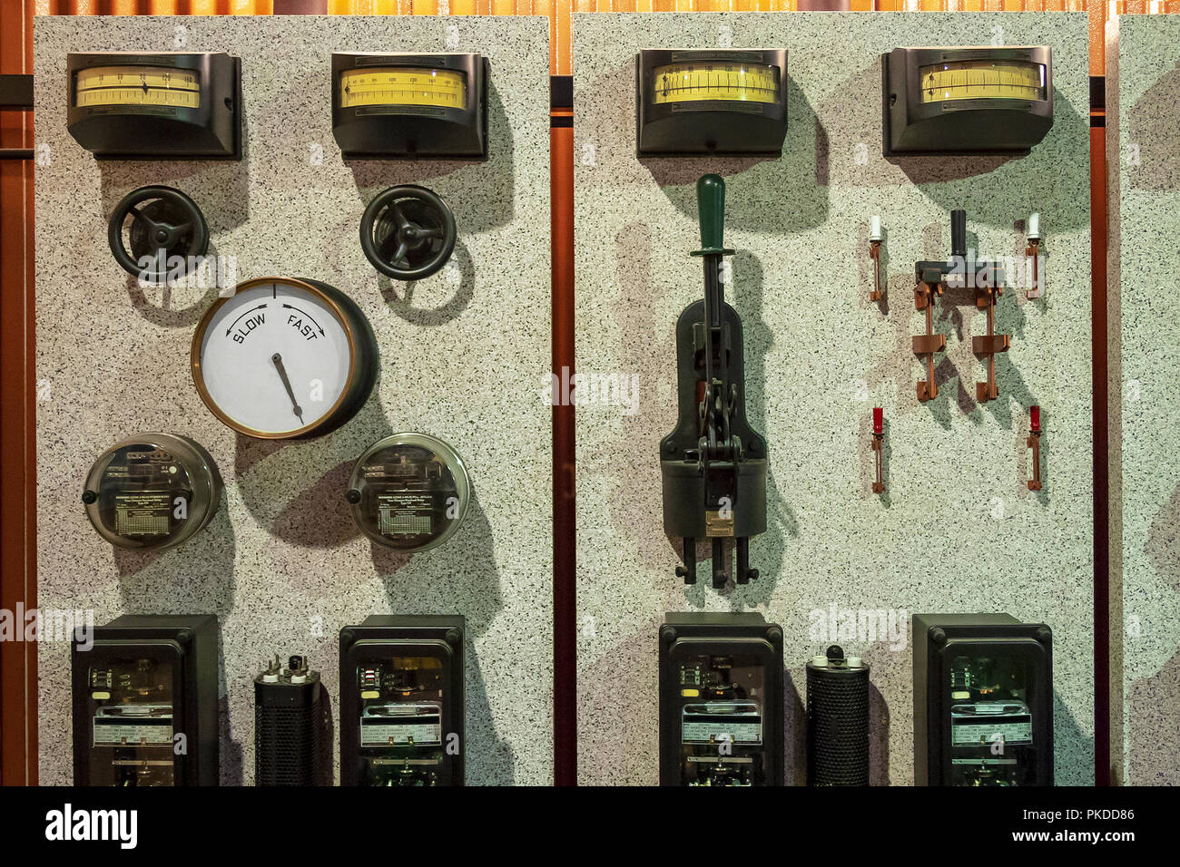 Vintage Electrical control Panel Stock Photo - Alamy