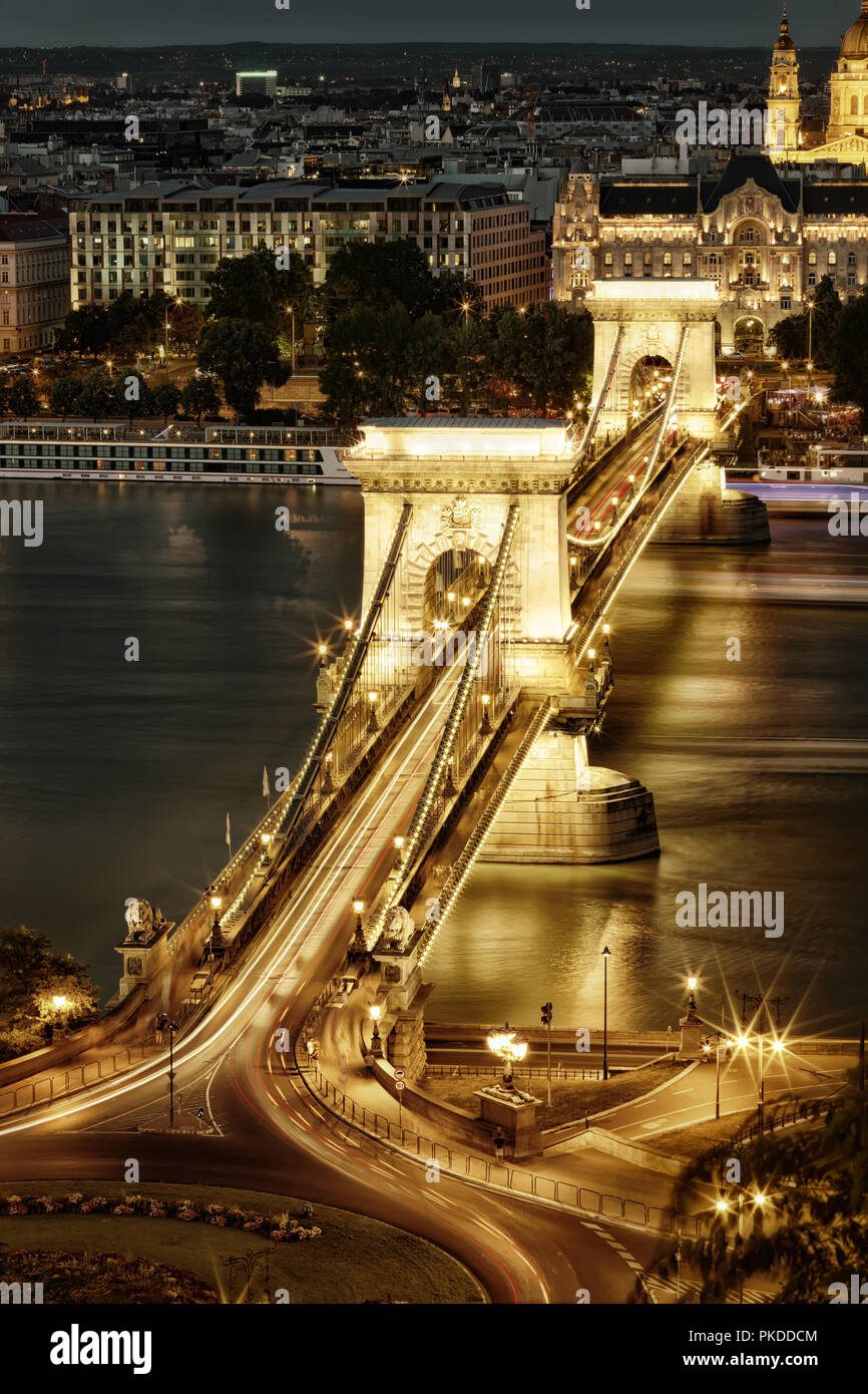 Budapest city night view Stock Photo - Alamy