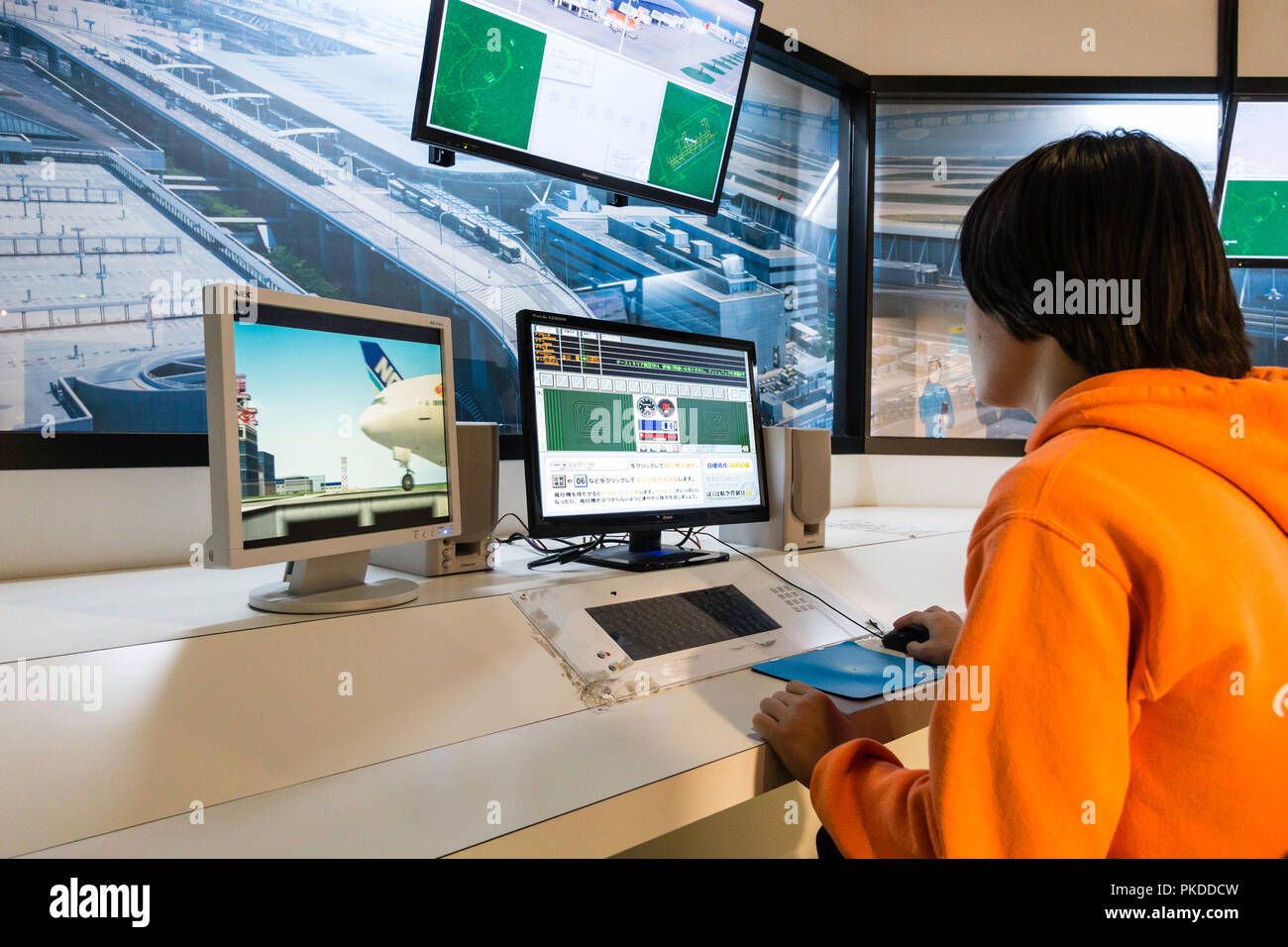 Japan, Osaka. Kansai International Airport. KIX. Interior, Sky Museum ...