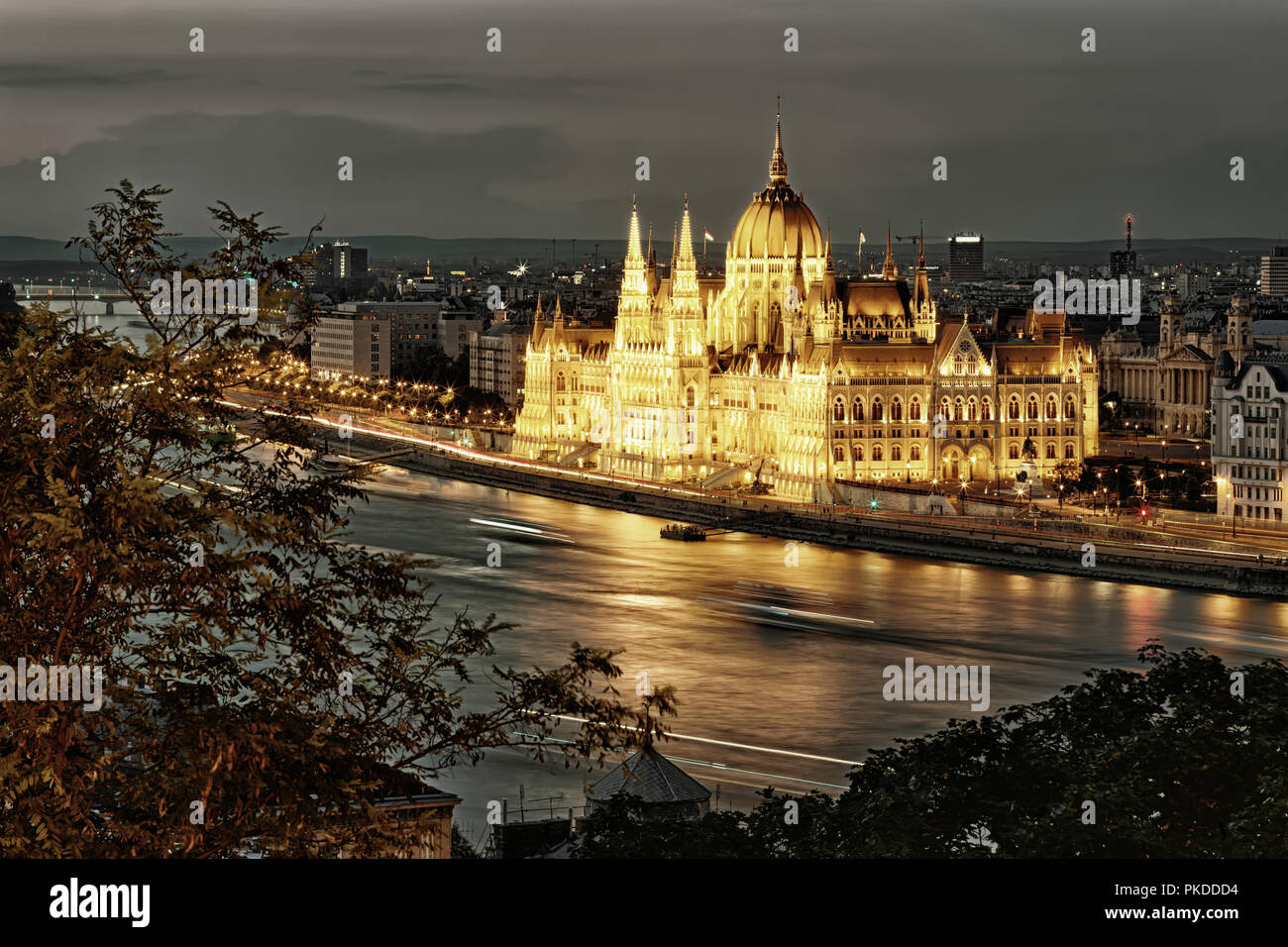 Budapest city night view Stock Photo - Alamy