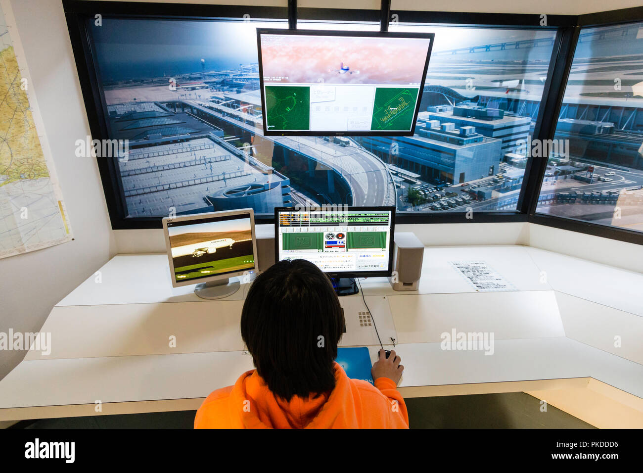 Japan, Osaka. Kansai International Airport. KIX. Interior, Sky Museum ...