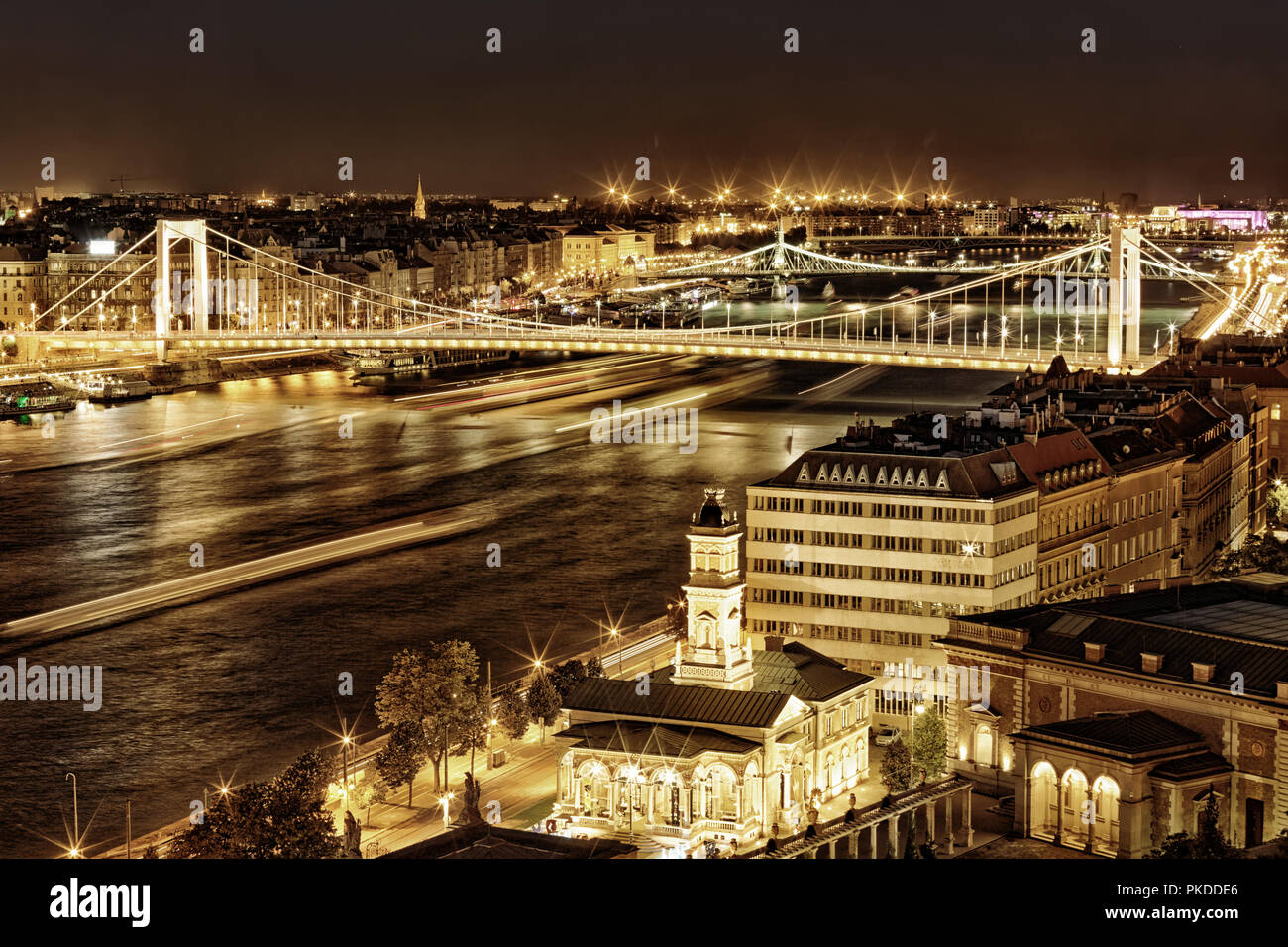 Budapest city night view Stock Photo - Alamy