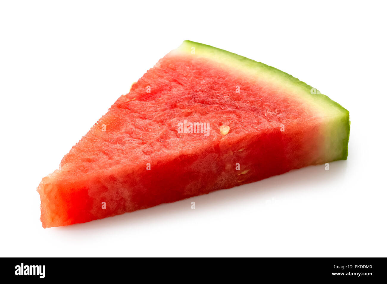 Single lying triangle of seedless watermelon isolated on white Stock ...