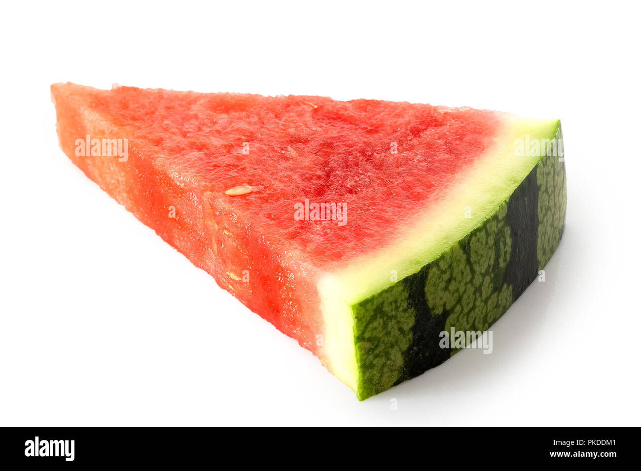 Single lying triangle of seedless watermelon isolated on white Stock ...