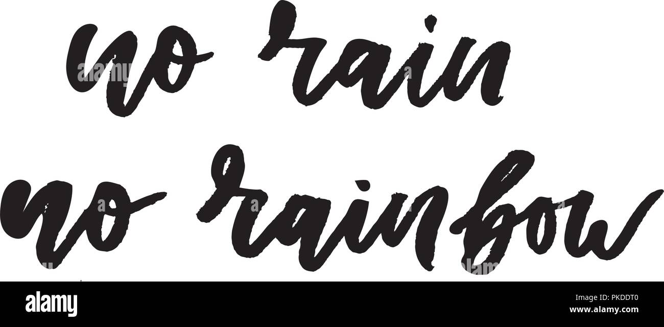 slogan No rain no rainbow phrase graphic vector Print Fashion lettering ...