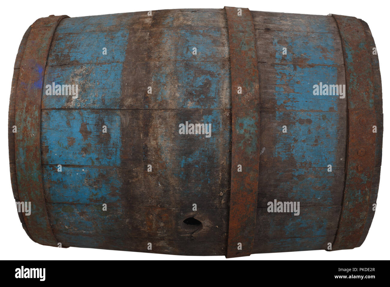 old rusty wooden barrel isolated on white Stock Photo - Alamy