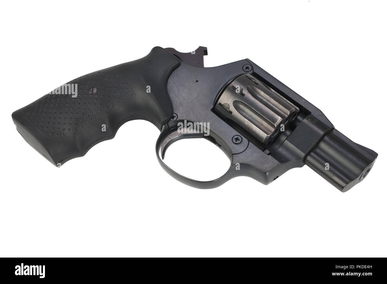 Revolver gun isolated on white background Stock Photo - Alamy
