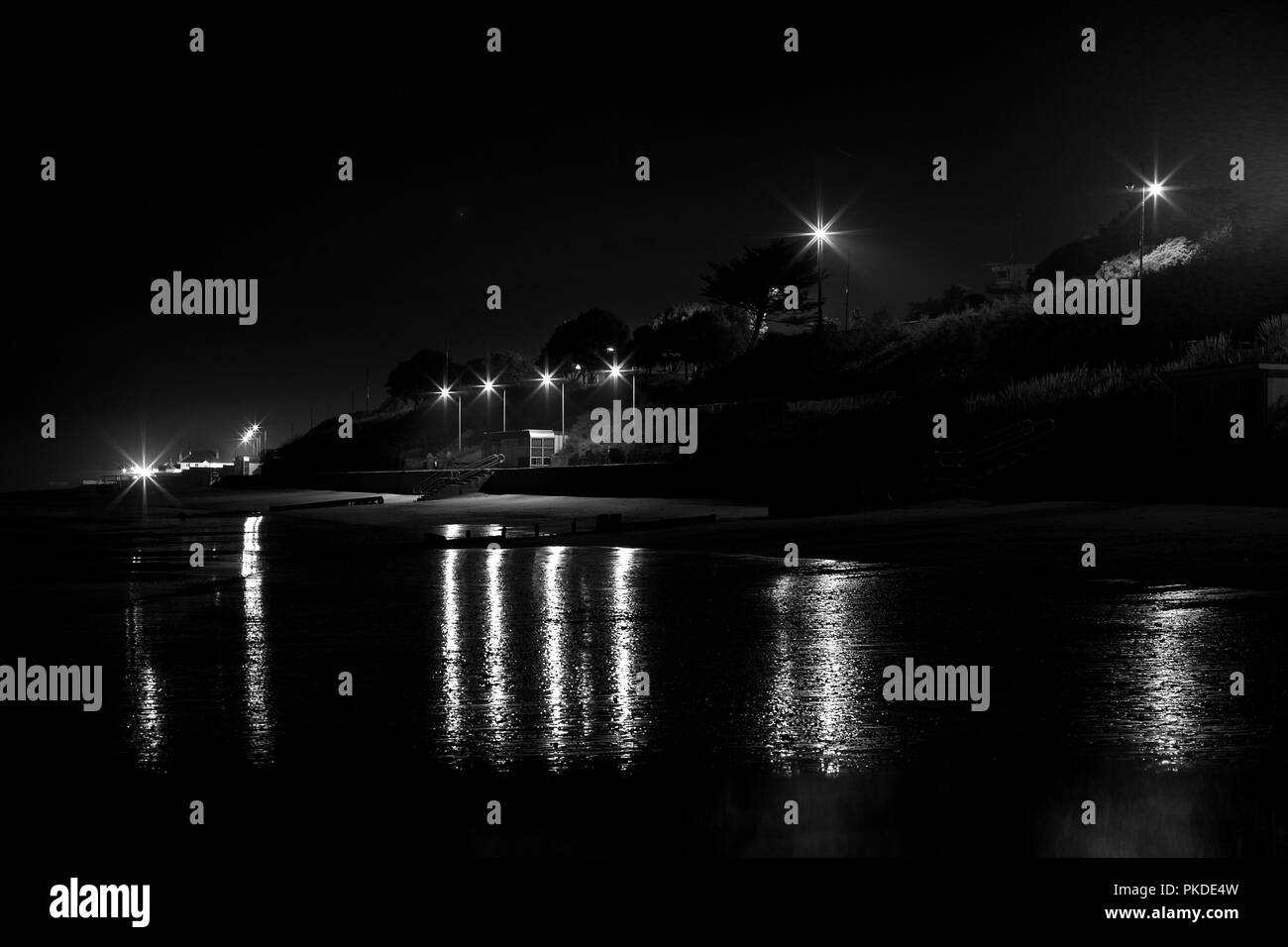 Europe sea night Black and White Stock Photos & Images - Alamy