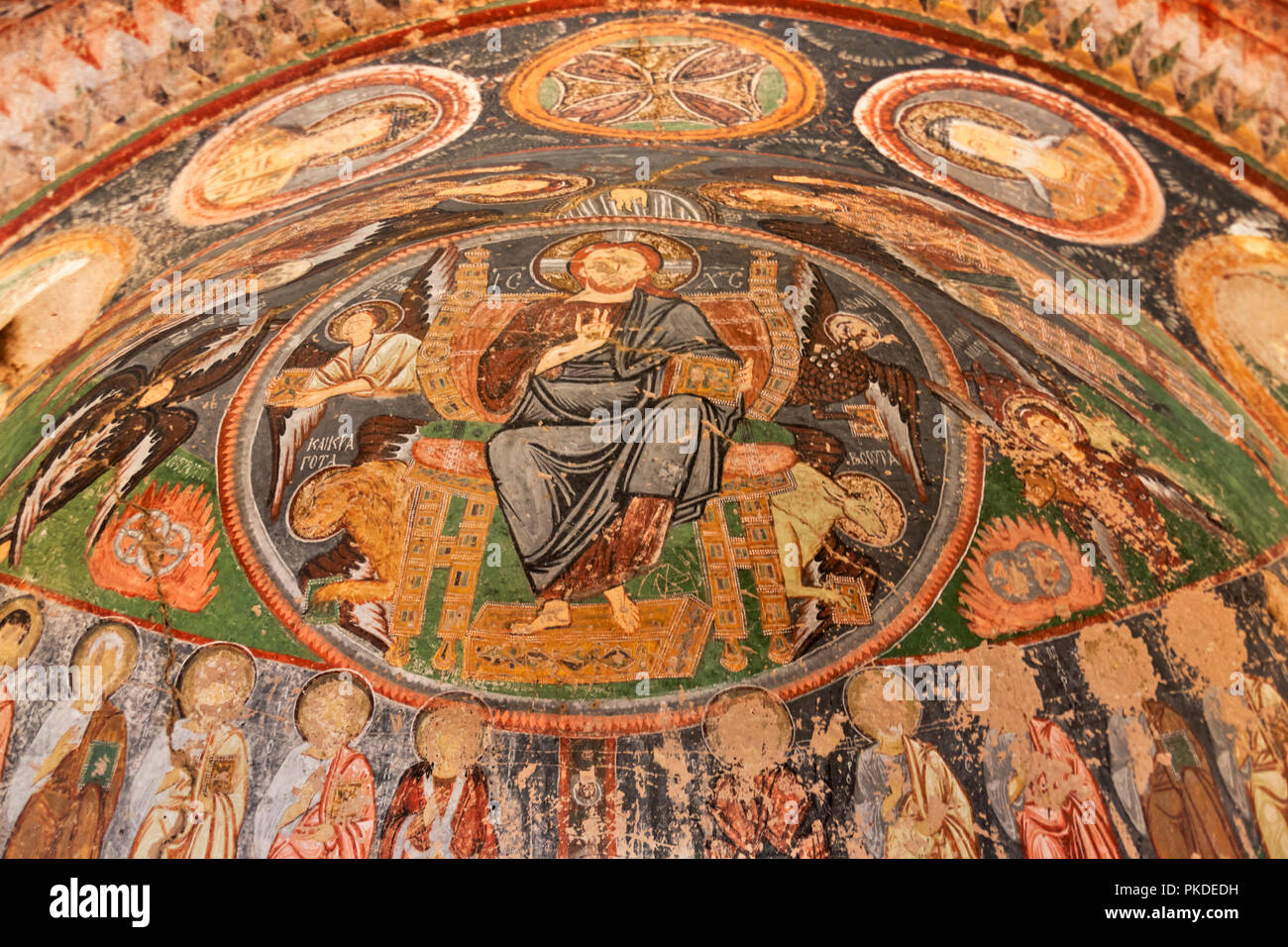 Mural inside Karanlik Kilise (or the Dark Church), Goreme, Cappadocia ...