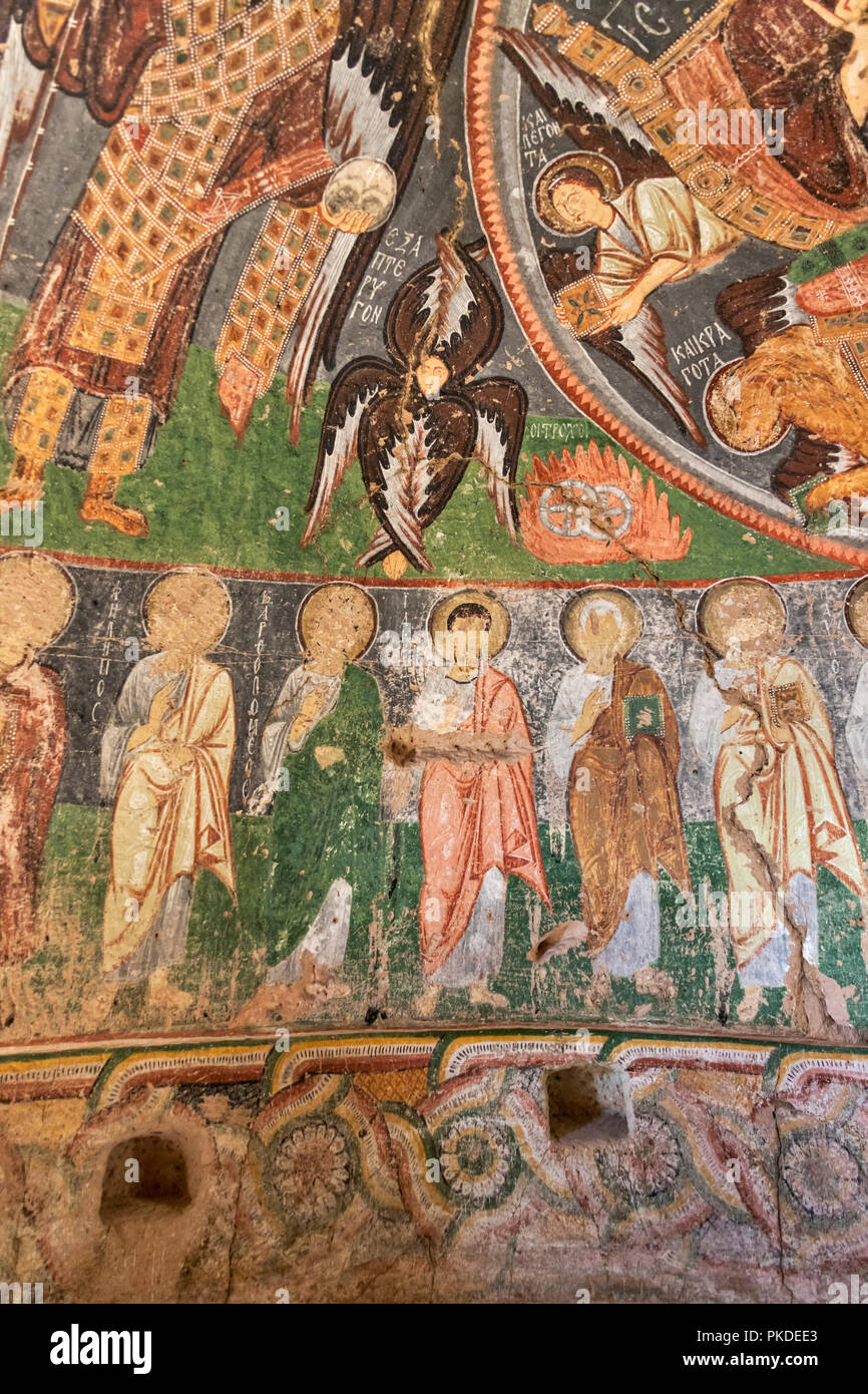Mural inside Karanlik Kilise (or the Dark Church), Goreme, Cappadocia ...
