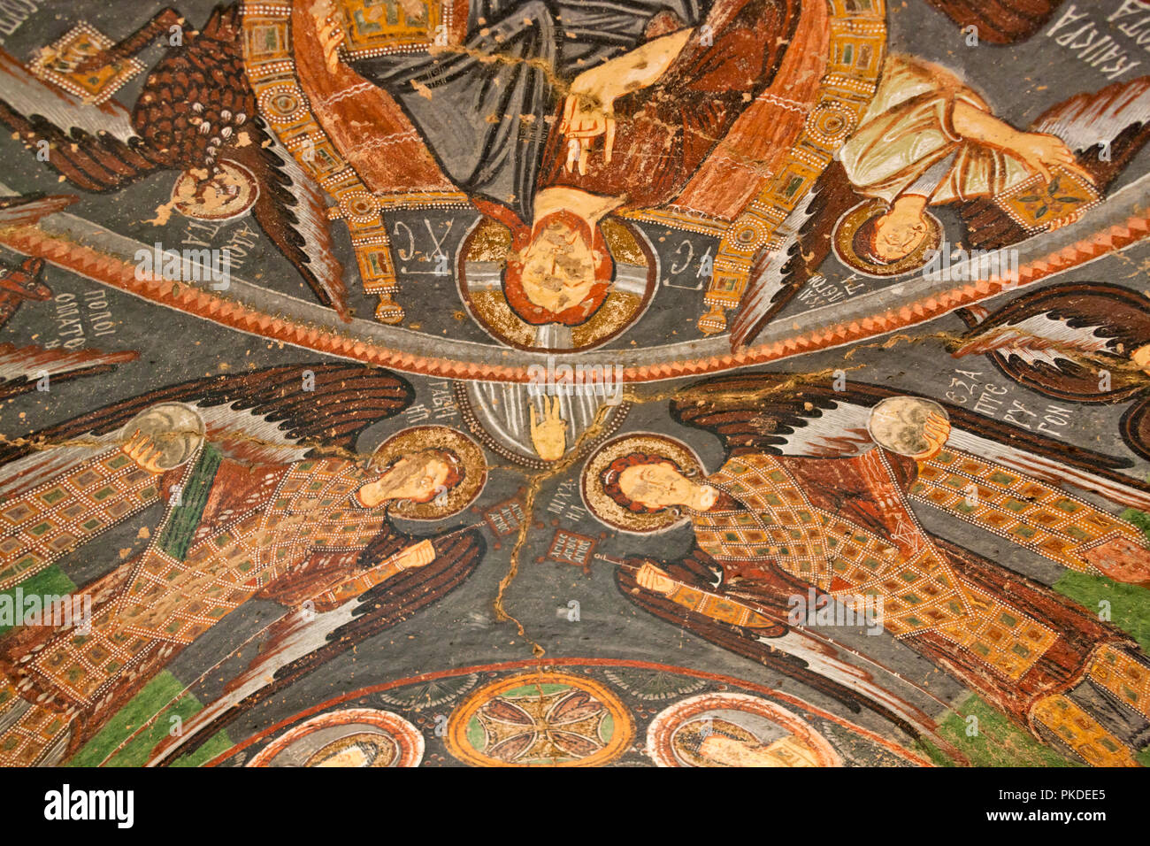 Mural inside Karanlik Kilise (or the Dark Church), Goreme, Cappadocia ...