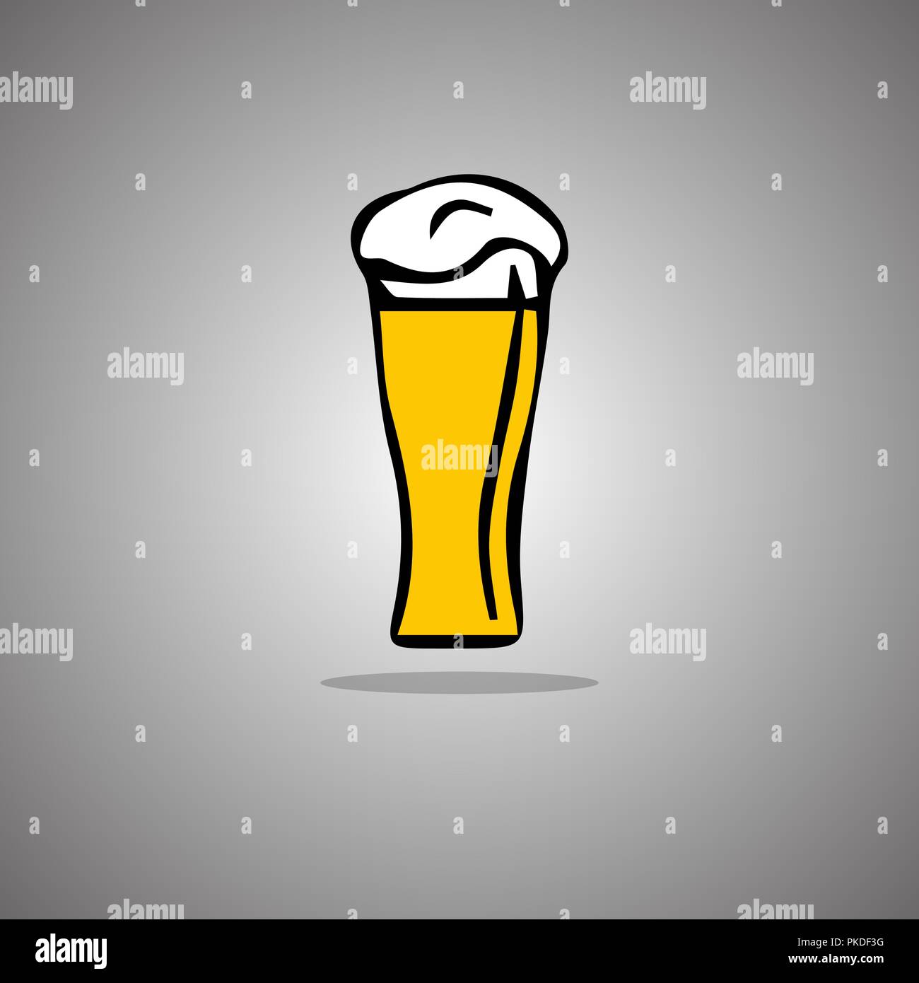 Pint beer. Vector illustration. Gray background with gradient Stock ...