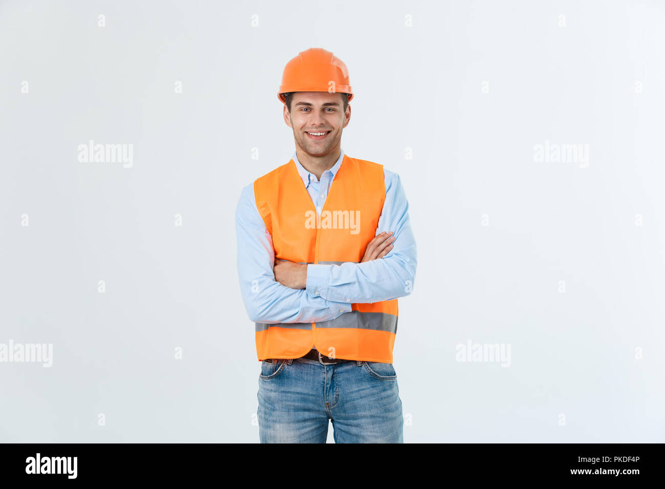 Industrial contractor posing crossed arms hi-res stock photography and ...