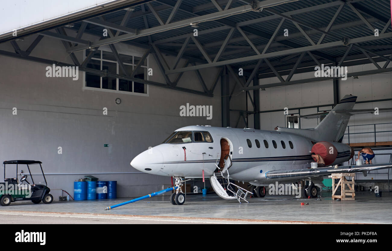 private jet on the runway Stock Photo - Alamy