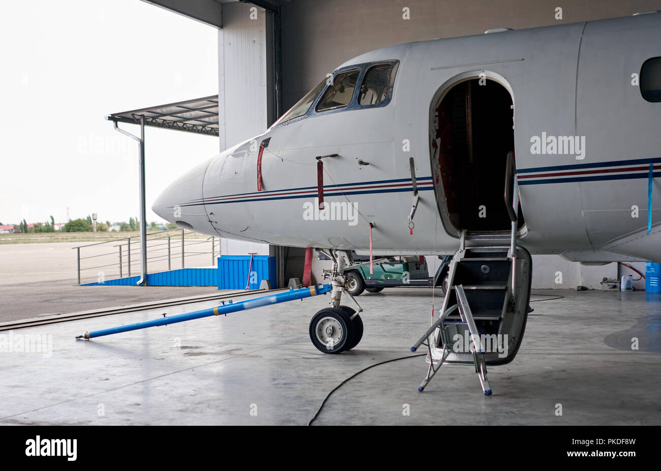 private jet on the runway Stock Photo - Alamy