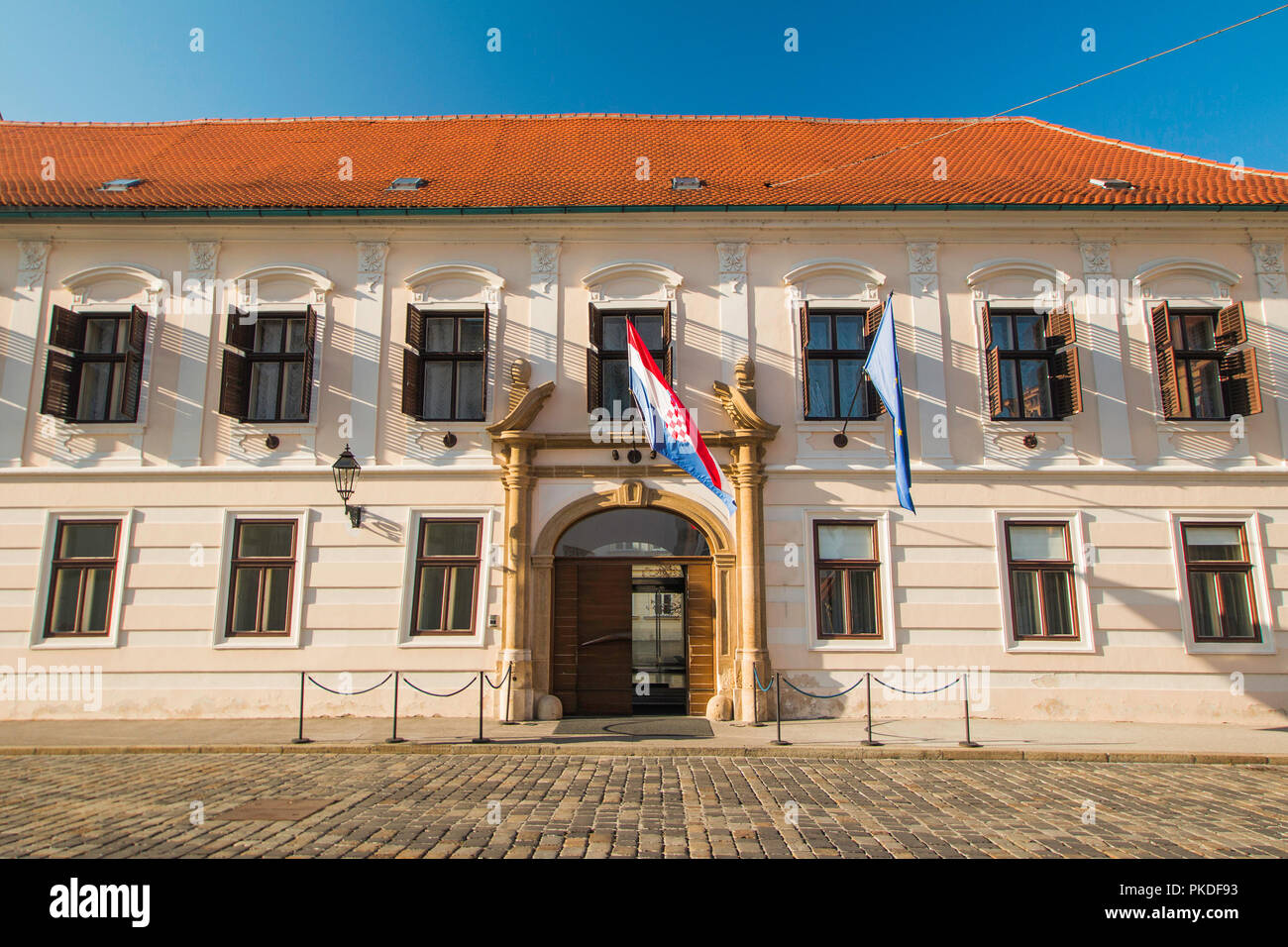 Palace of Croatian Government on St Mark's Square in Zagreb Stock Photo ...