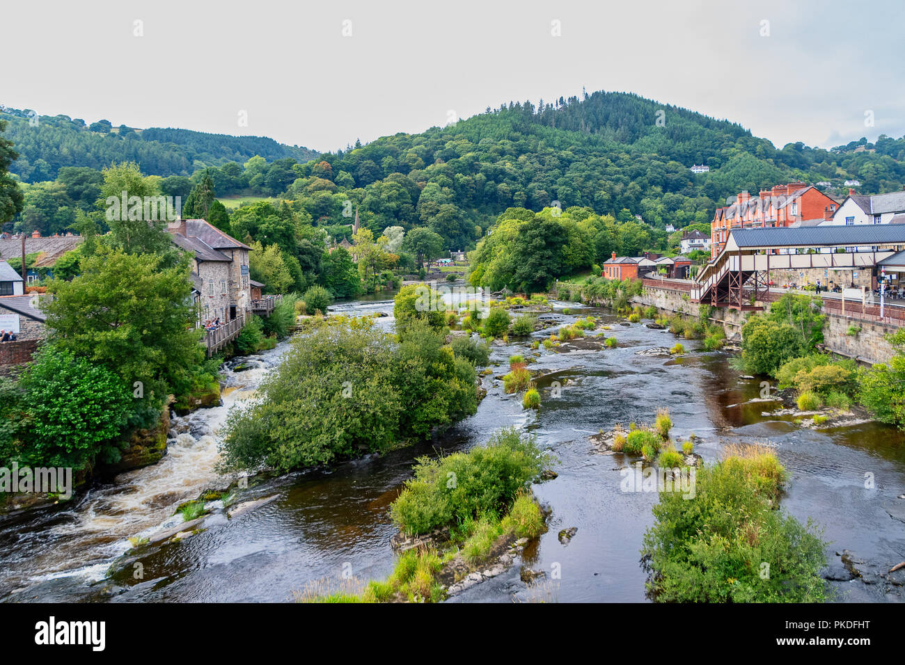 Scenic view of the river Dee at Llangollen in Wales Stock Photo - Alamy