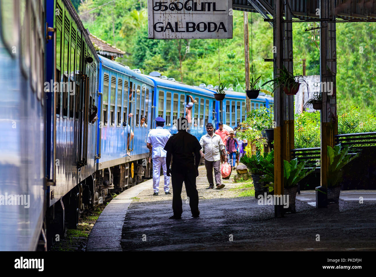 Galboda, Sri Lanka - August 19, 2017: The train station of Galboda ...