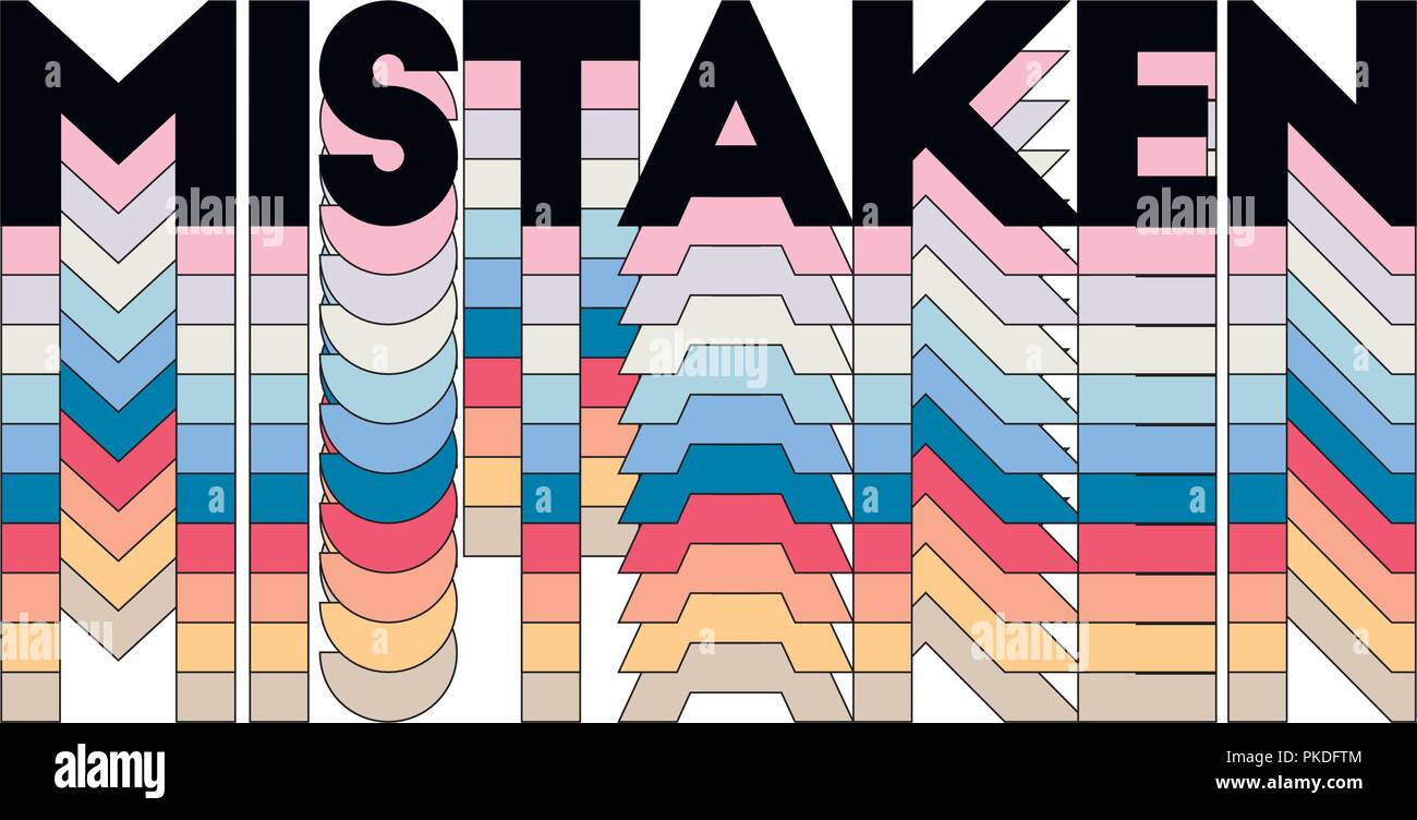 slogan MISTAKEN phrase graphic vector Print Fashion lettering Stock ...
