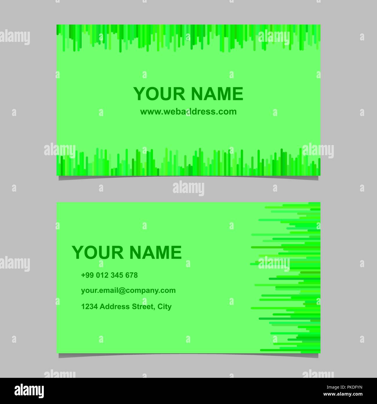 Green modern business card template design set - vector graphic with ...