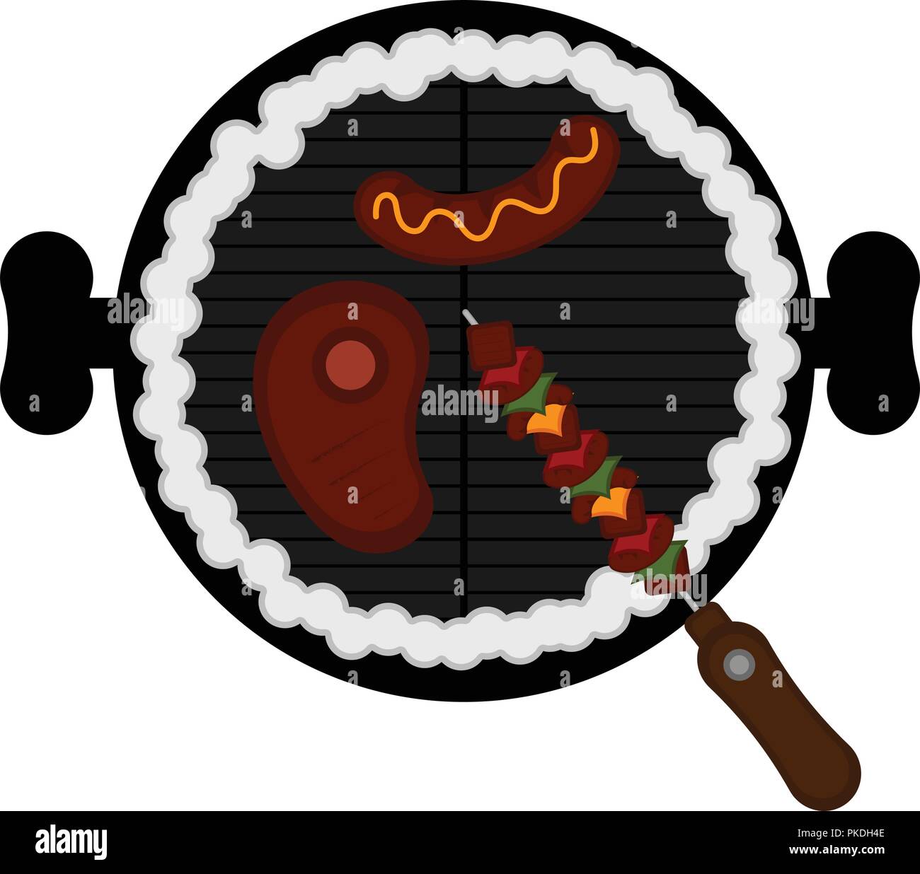 Top view of a barbecue grill. Vector illustration design Stock Vector ...