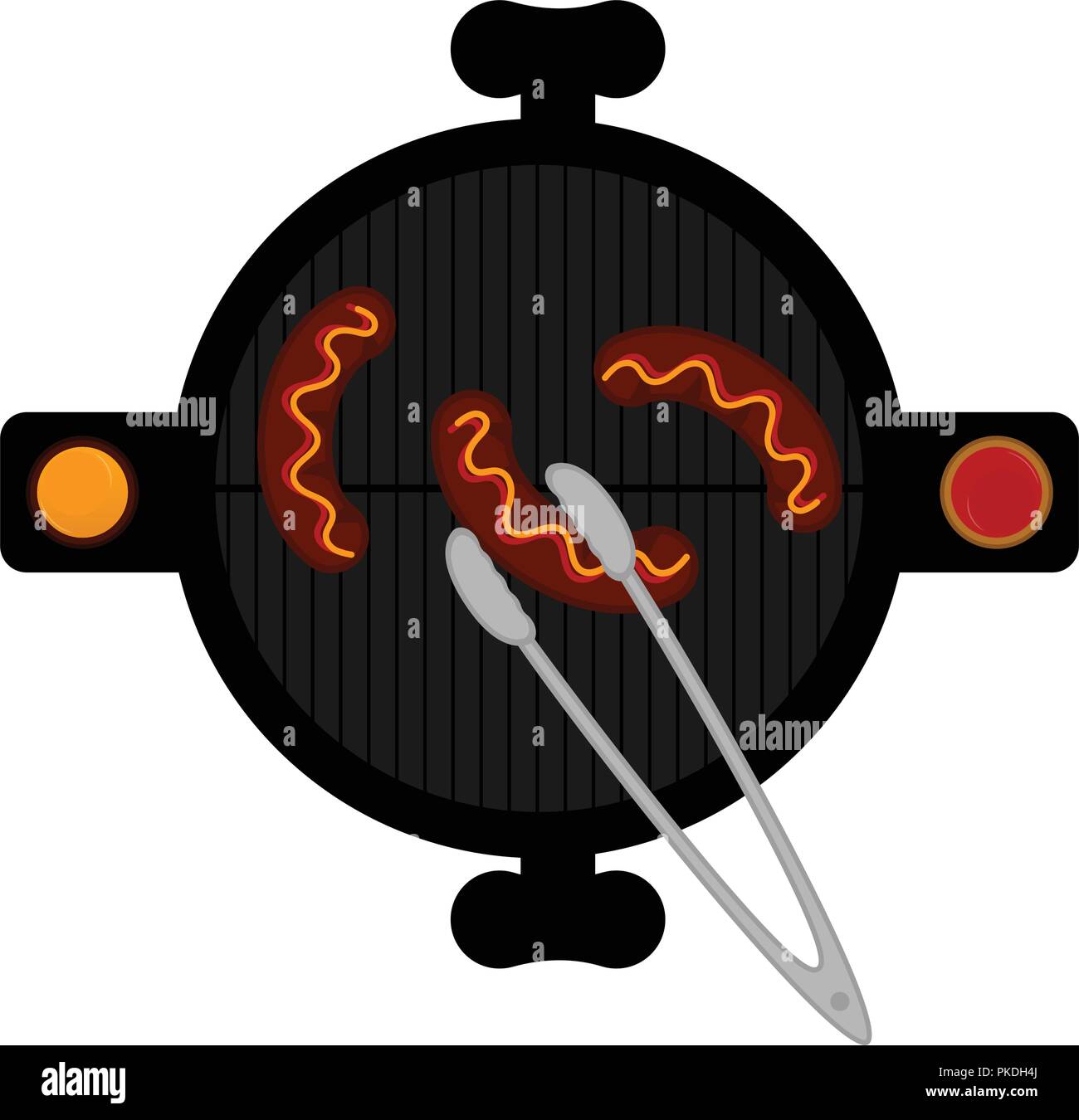 Top view of a barbecue grill. Vector illustration design Stock Vector ...