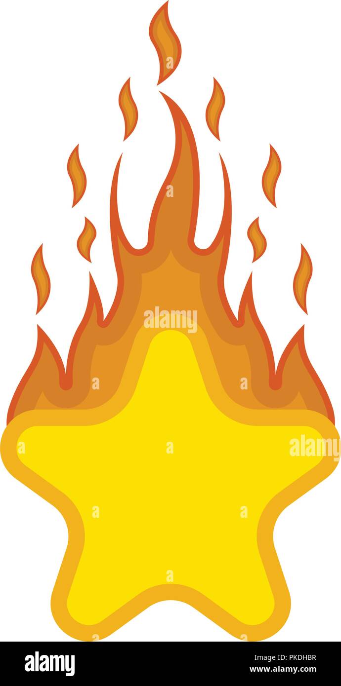 Comic star shape on fire icon. Vector illustration design Stock Vector ...