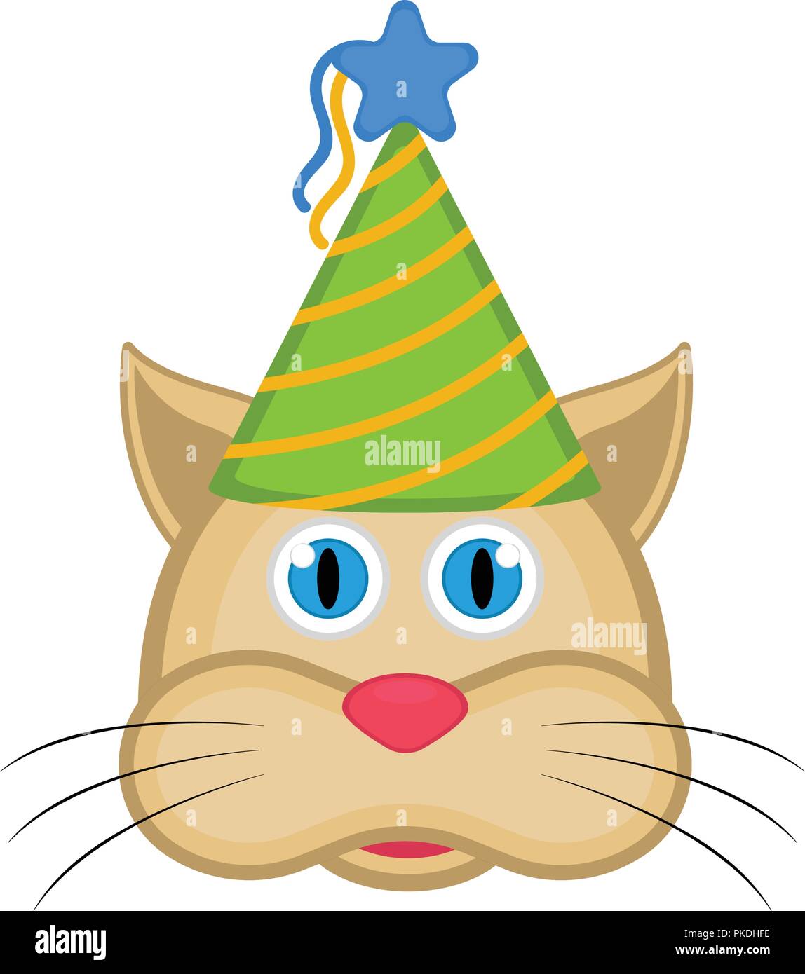 Cute cat with a party hat avatar. Vector illustration design Stock ...